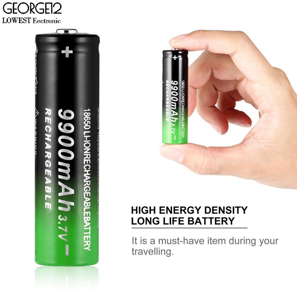 2 cells 3.7V 18650 19800mAh/9900mAh lithium battery rechargeable ...