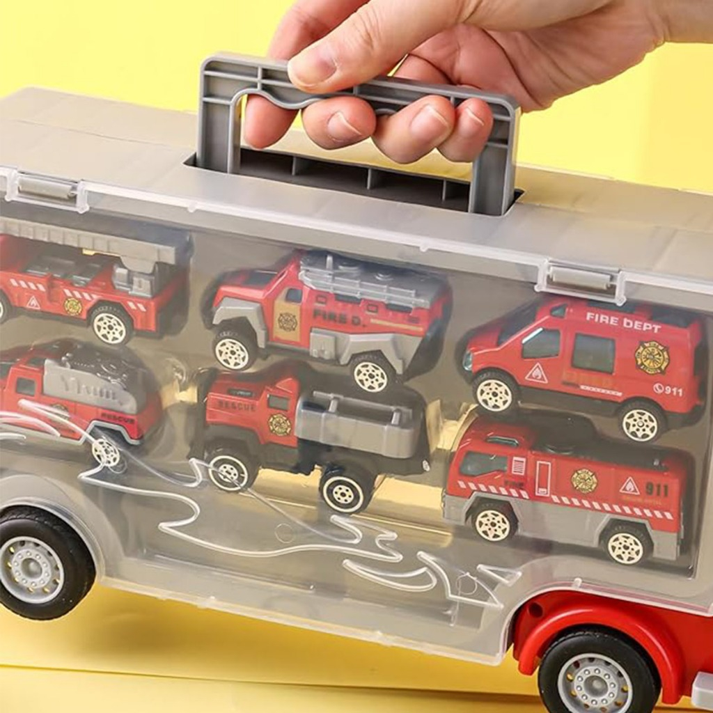 Kid Truck Carry Case toy Boy container truck toy With 6pcs Mini Alloy ...