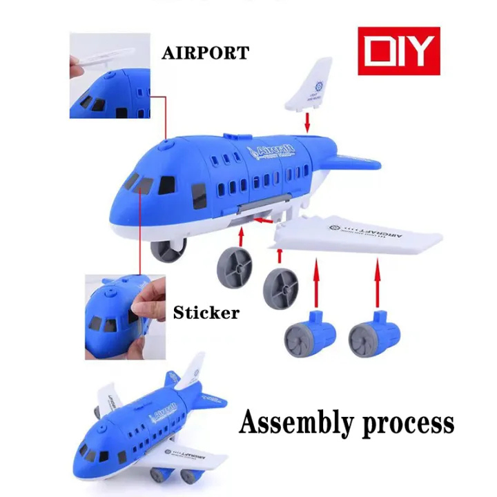 Large Storage Airplane Toy with 3 Cars 6 Road Signs 3 Years Toys For ...