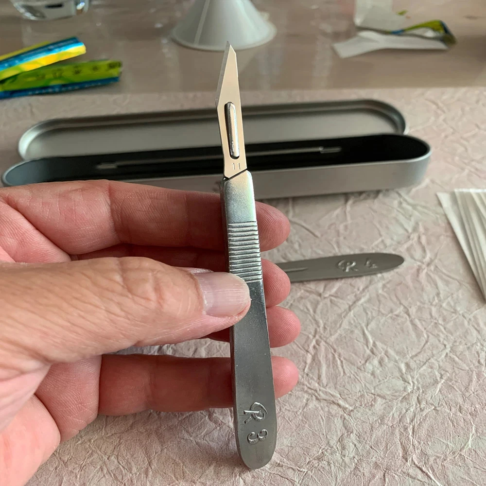 KUAIQU 10pcs Blades Stainless Steel Surgical Scalpel 11# 23# Removable ...