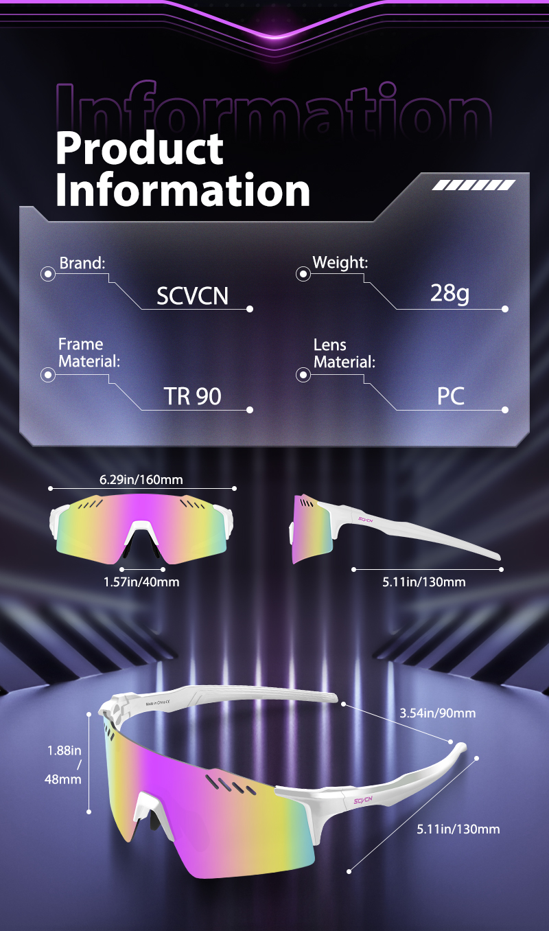 SCVCN Cycling Glasses Outdoor Bicycle Sunglasses UV400 Sports Goggles ...
