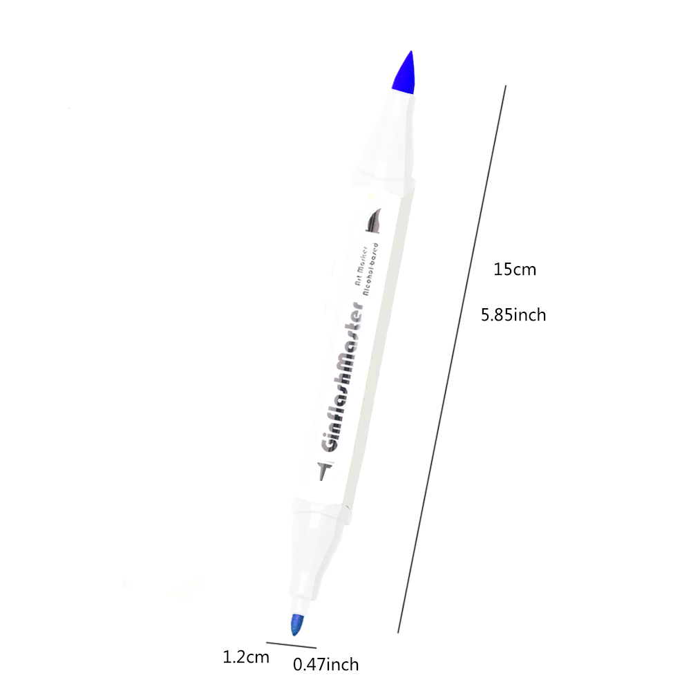 Ginflash Brush&Fine Tip comic Art Marker Pen Brush Pen Sketch Alcohol ...