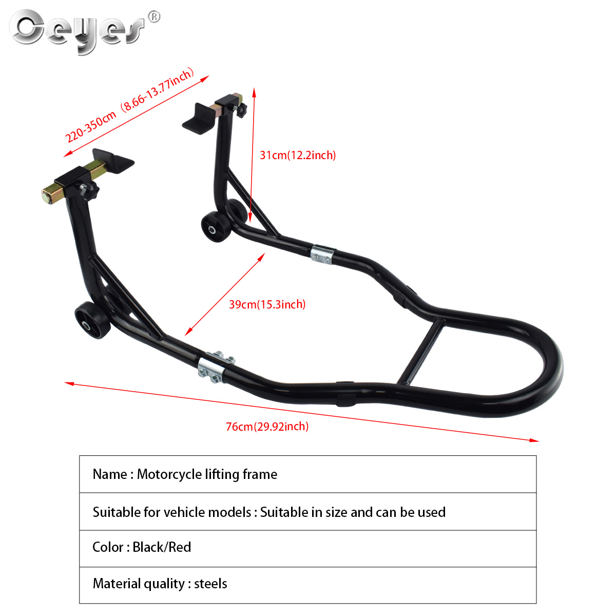 Ceyes Motorcycle Paddock Stand 2 In 1 Parking Bracket Front/Rear Rear ...