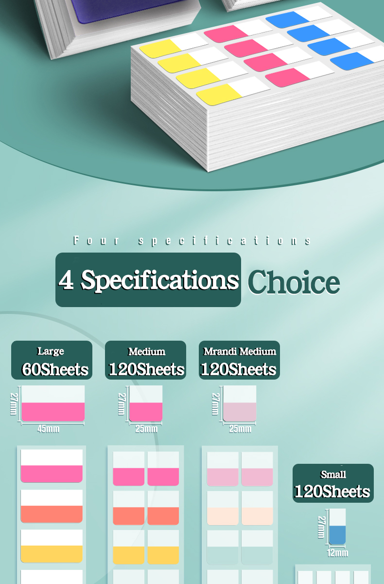 240Sheets Colorful Index Stickers Label Paper Sticky Notes Memo Pad ...