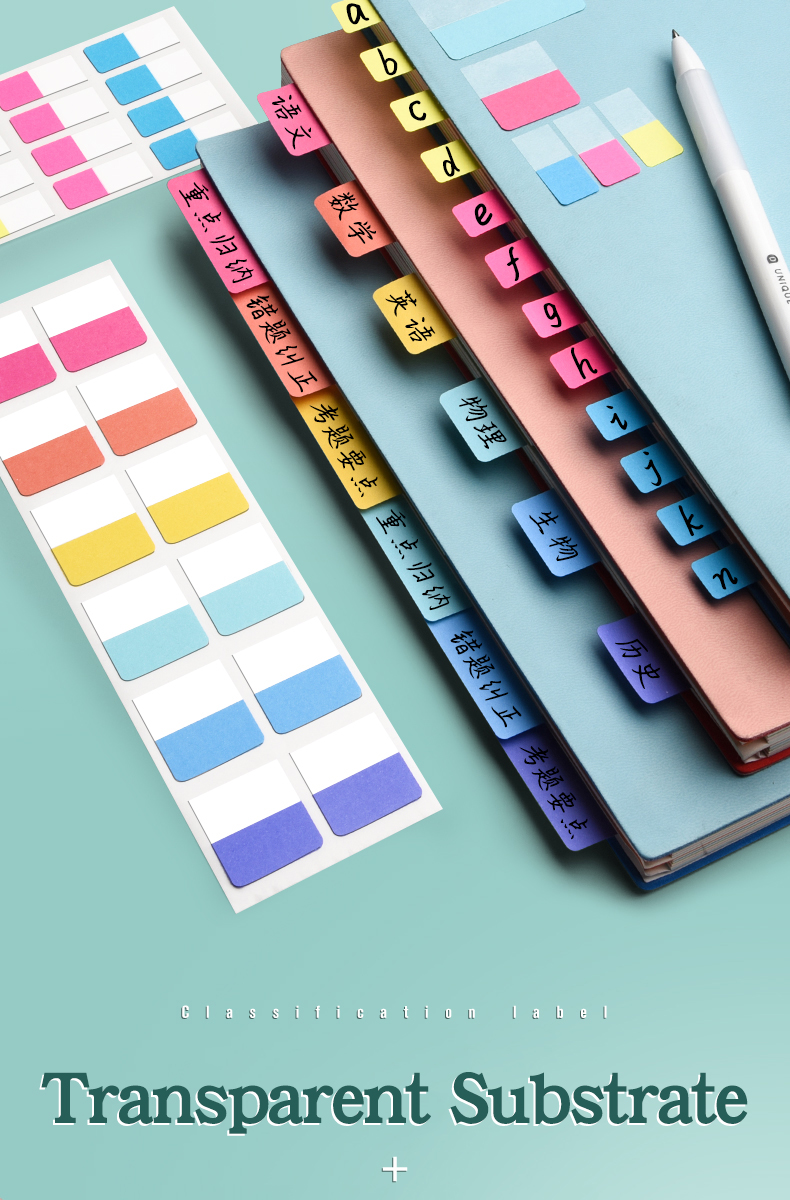 240Sheets Colorful Index Stickers Label Paper Sticky Notes Memo Pad ...