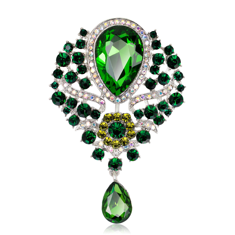 Cross-border European American Classic Exaggerated Crystal Brooch Women ...