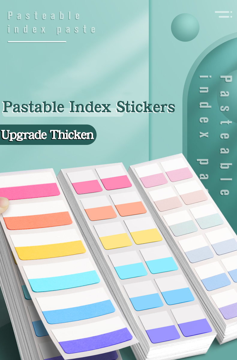 60 Sheets Transparent Colorful Index Labels Office Classification Tag ...
