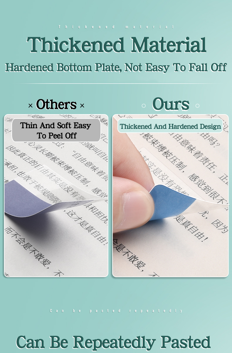60 Sheets Transparent Colorful Index Labels Office Classification Tag ...
