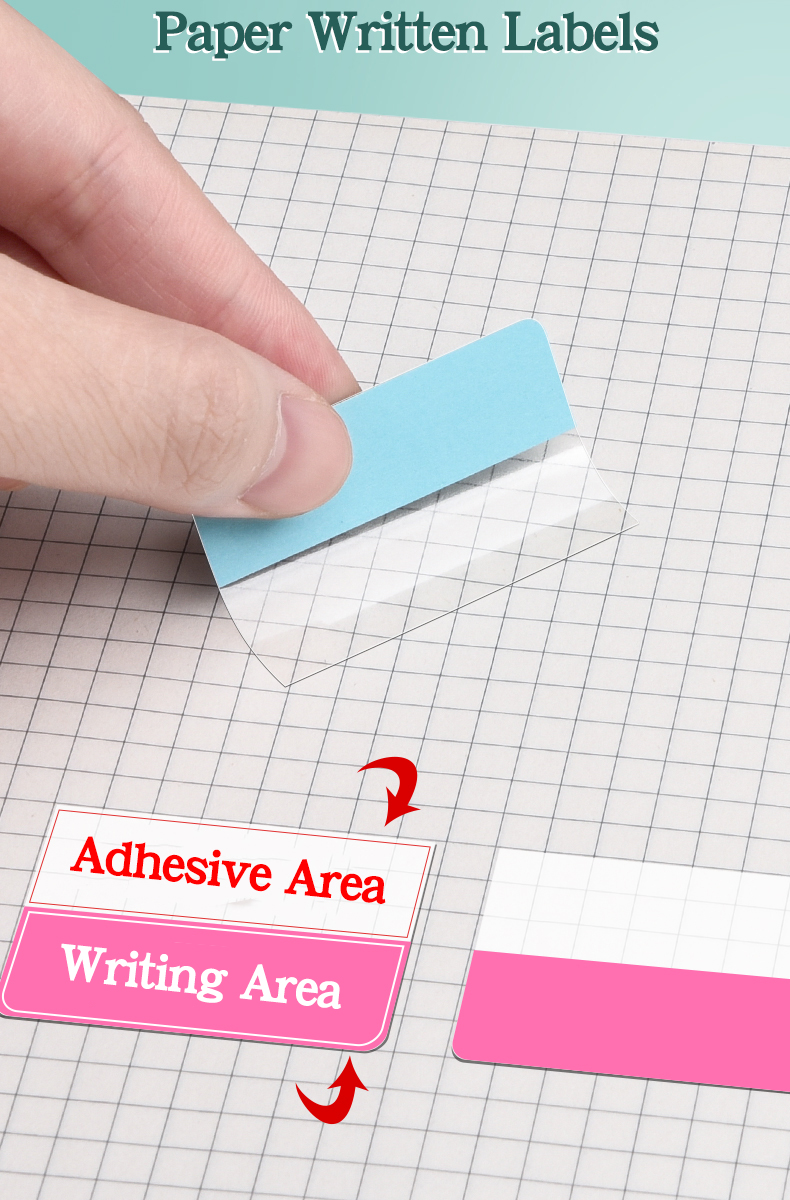 60 Sheets Transparent Colorful Index Labels Office Classification Tag ...