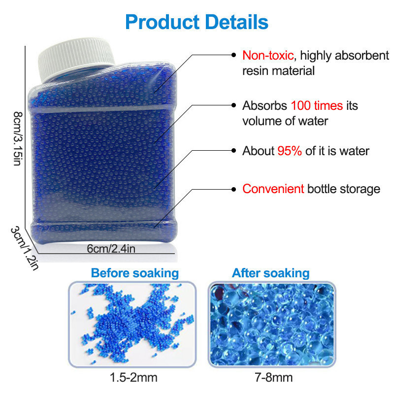 30000pcs 7.5mm-8mm Gel balls Beads Water cannon Gun bullets DIY toys ...