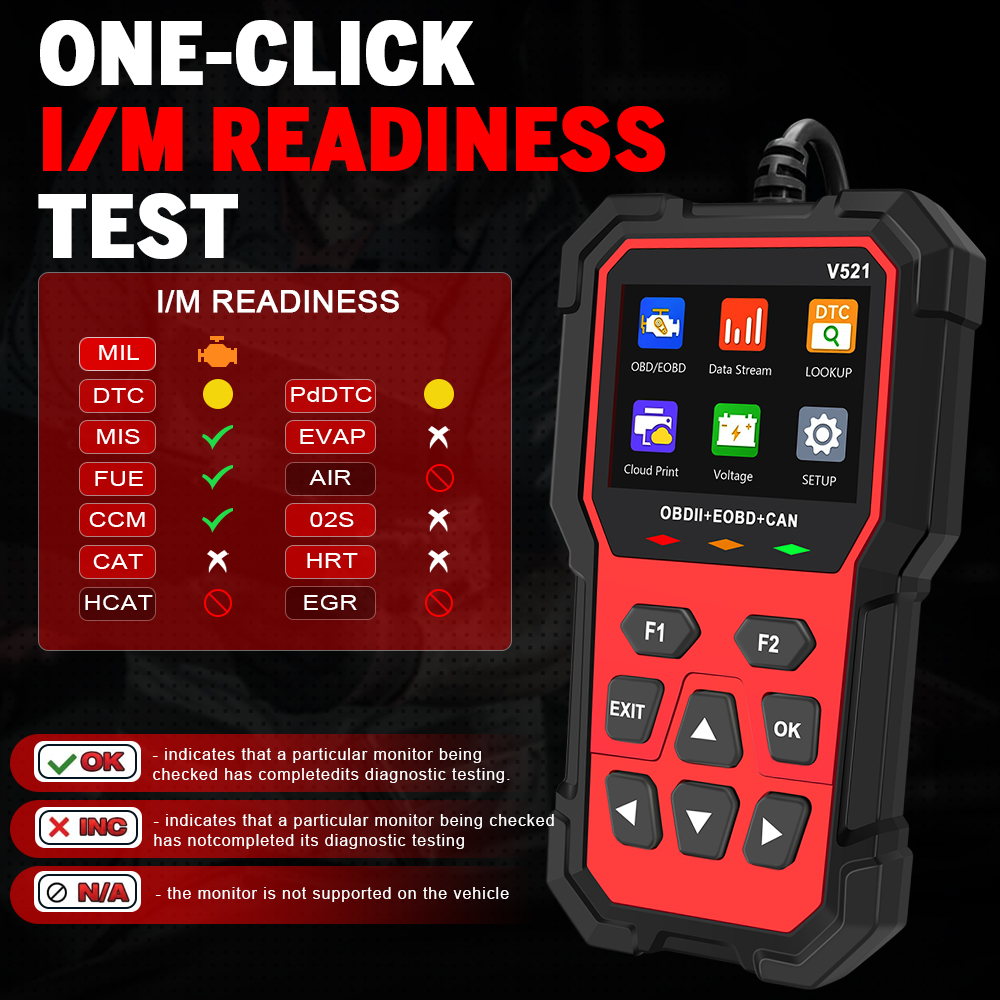V521 Car OBD2 Scanner Fault Code Clearing Engine DTC Inspection Data ...