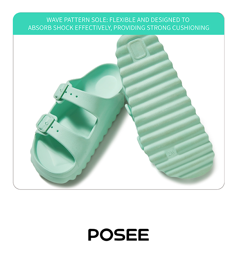 【New Arrival】POSEE Coral fashion comfort ladies EVA sandals wave shape indoor and outdoor shoes ...