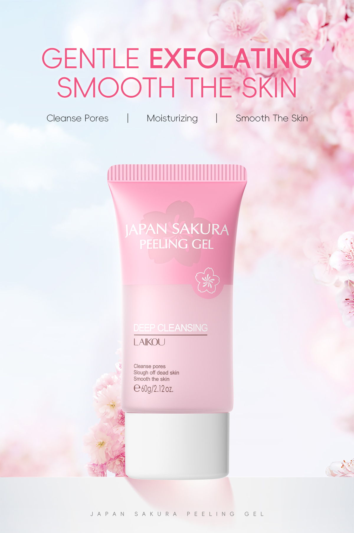 LAIKOU Japan Sakura Peeling Gel Facial Scrub Exfoliator Remove Dead ...