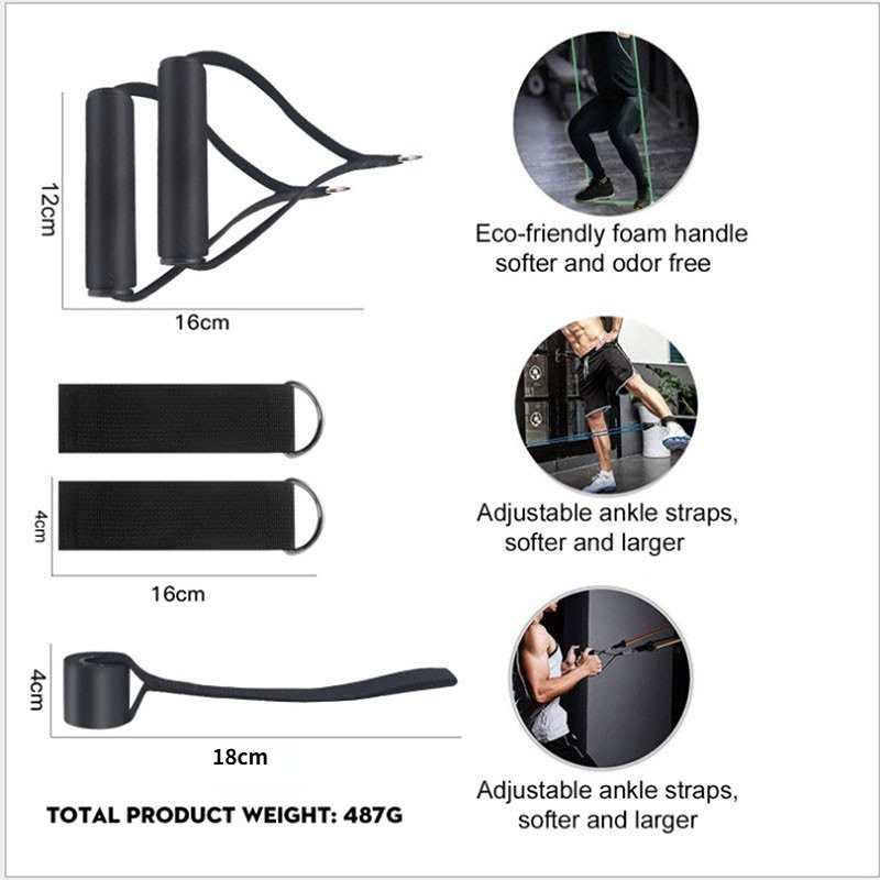 10-piece Fitness Resistance Band Pull Rope Yoga Elastic Band Upgrade ...