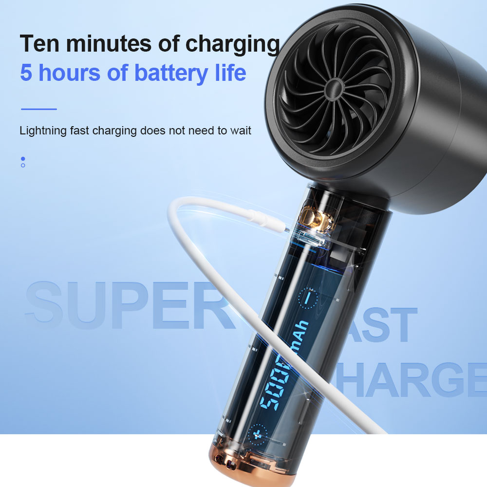 Mini High Speed Fan with LED Display Maximum Wind Speed 9m/s Portable ...