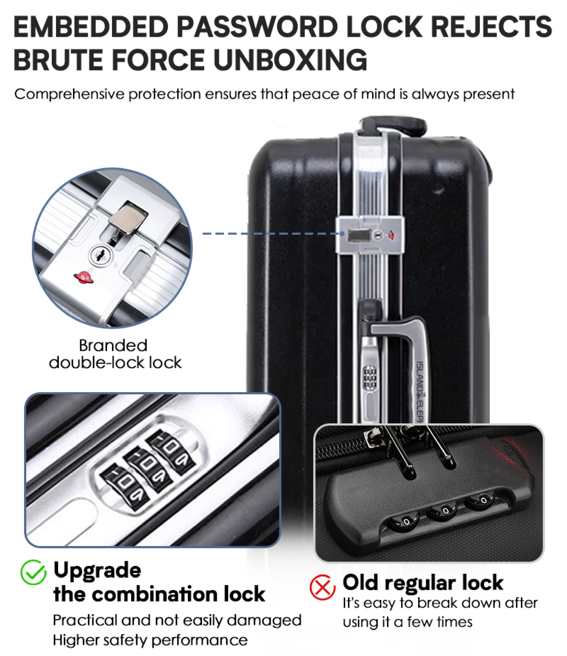 Eagles 20/24" Aluminum Luggage TSA Lock USB Charging Luggage Trolley Bag Anti-theft Suitcase ...