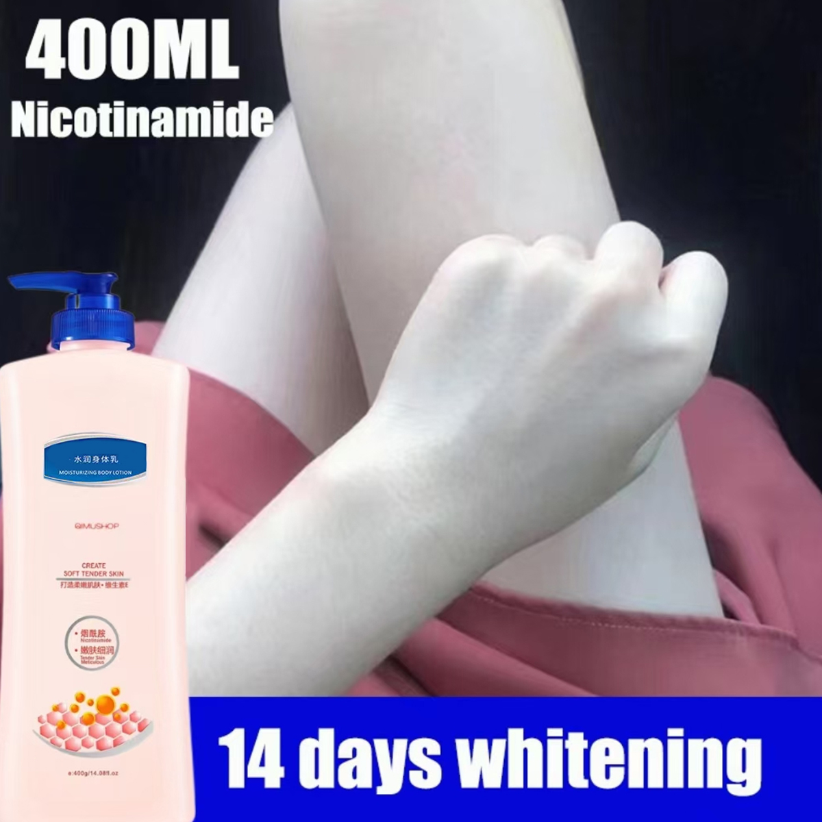 400ML Nicotinamide Whitening Body Lotion SPF Health Skin Care Body Lotion Lightening | Shopee ...