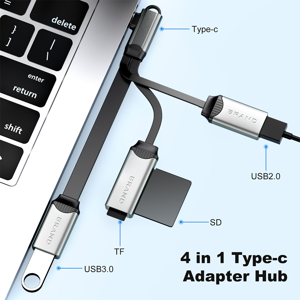 4-in-1 Type-C Hub Docking Station Multifunctional USB 3.0 Hub Type-C ...