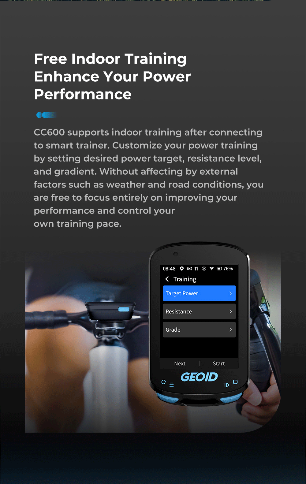 GEOID CC600 Colorful Screen Navigation GPS Bike Computer 2.4 inch WIFI transmission bike ...