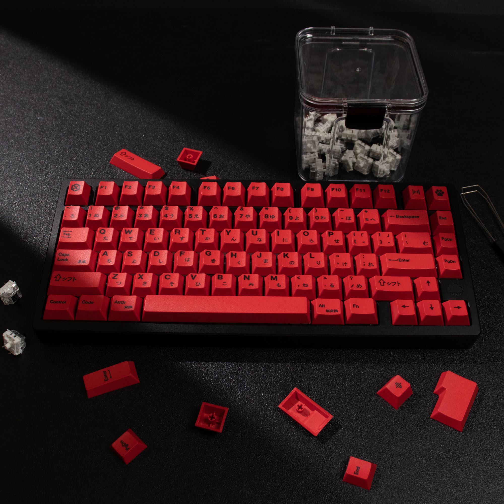 Minimalist red 140-key mechanical keyboard keycap PBT Dye sublimation cherry profile Japanese ...
