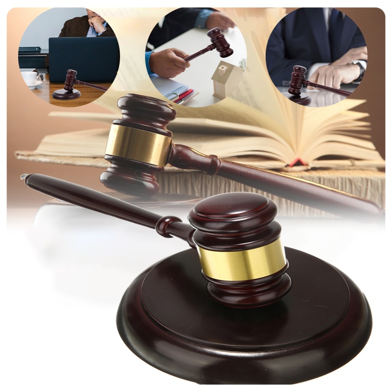 1 Set Wooden Judge Gavel Lawyer Auction Hammer with Soundproof Block ...
