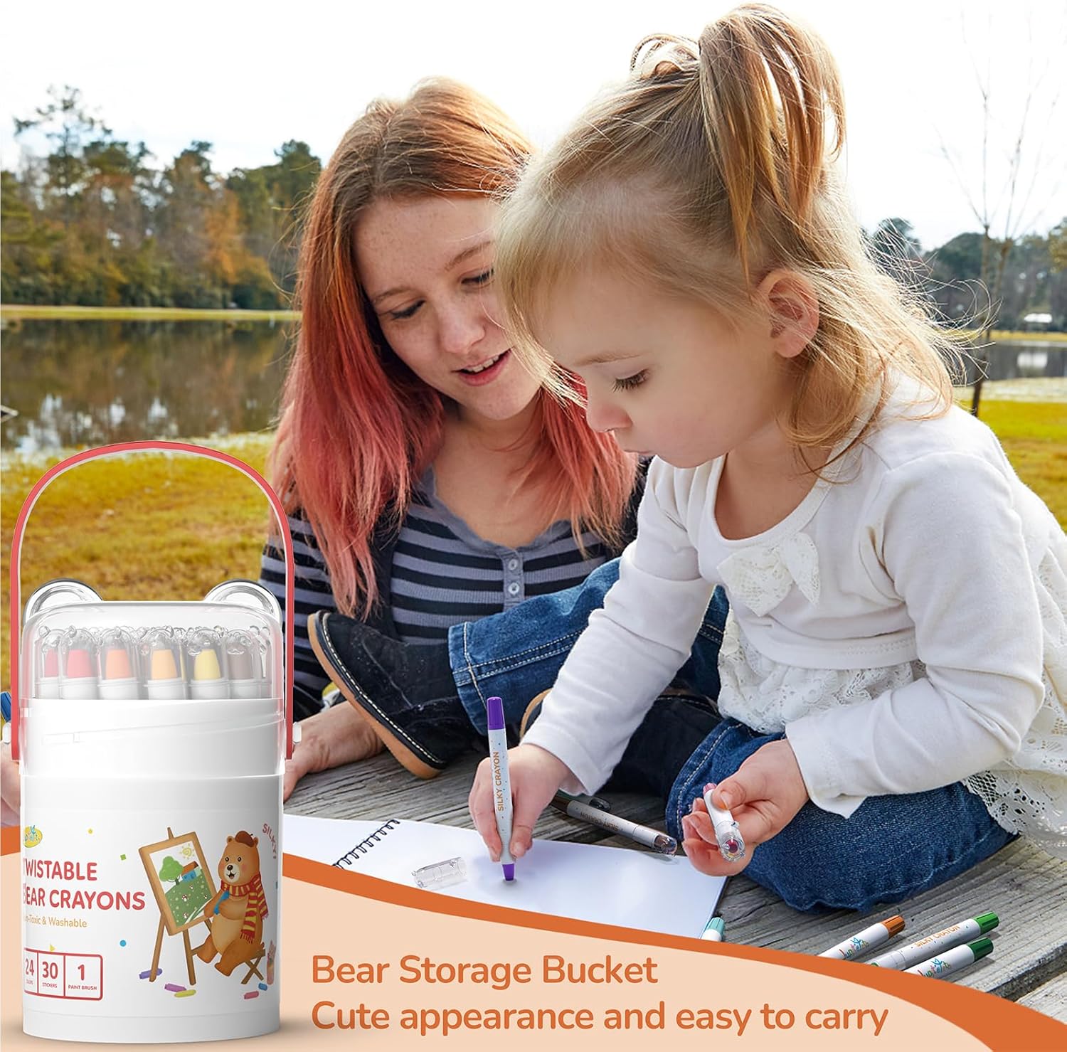 【Original Bear Style】12/24/36 Colors plastic crayons Painting Safe Non ...