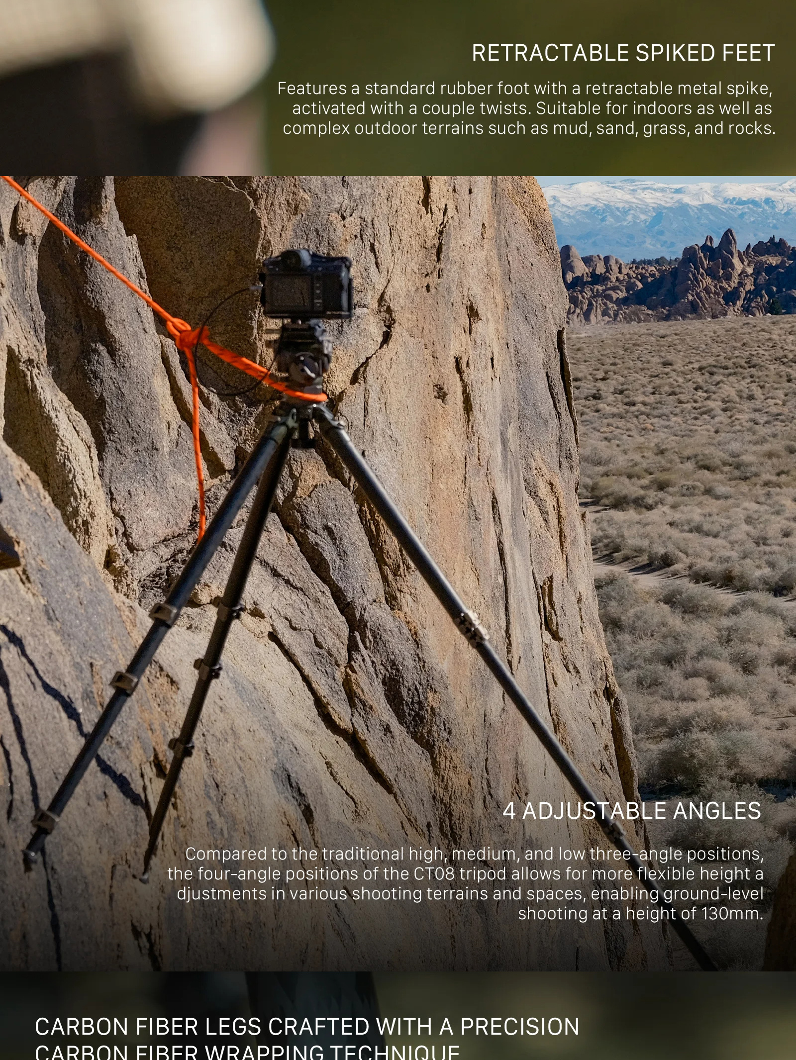 Tilta CT08 75mm Cine Fluid Head with 3-Stage Carbon Fiber Tripod Legs ...