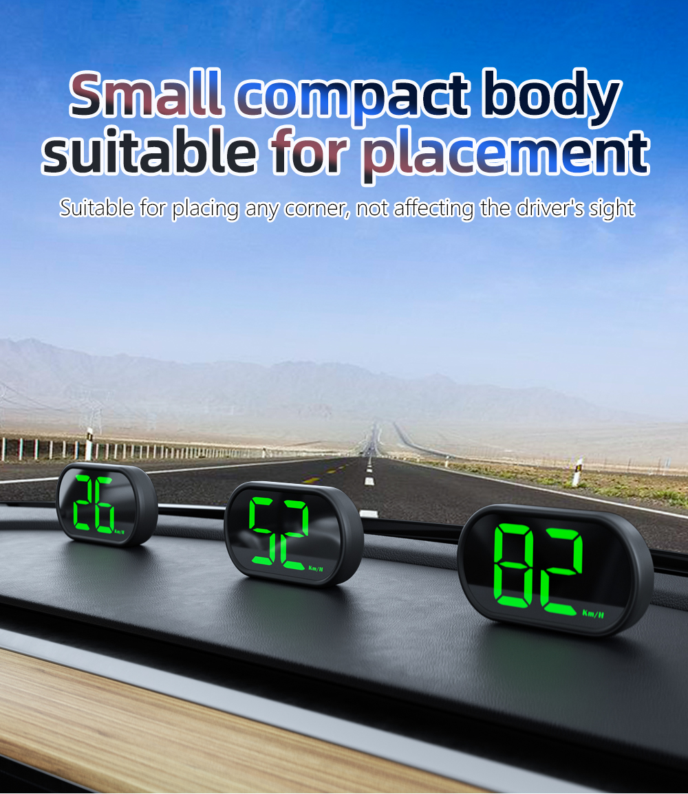 New Car HUD Head Display Smart Digital GPS Speedometer KMH/MPH Speed ...