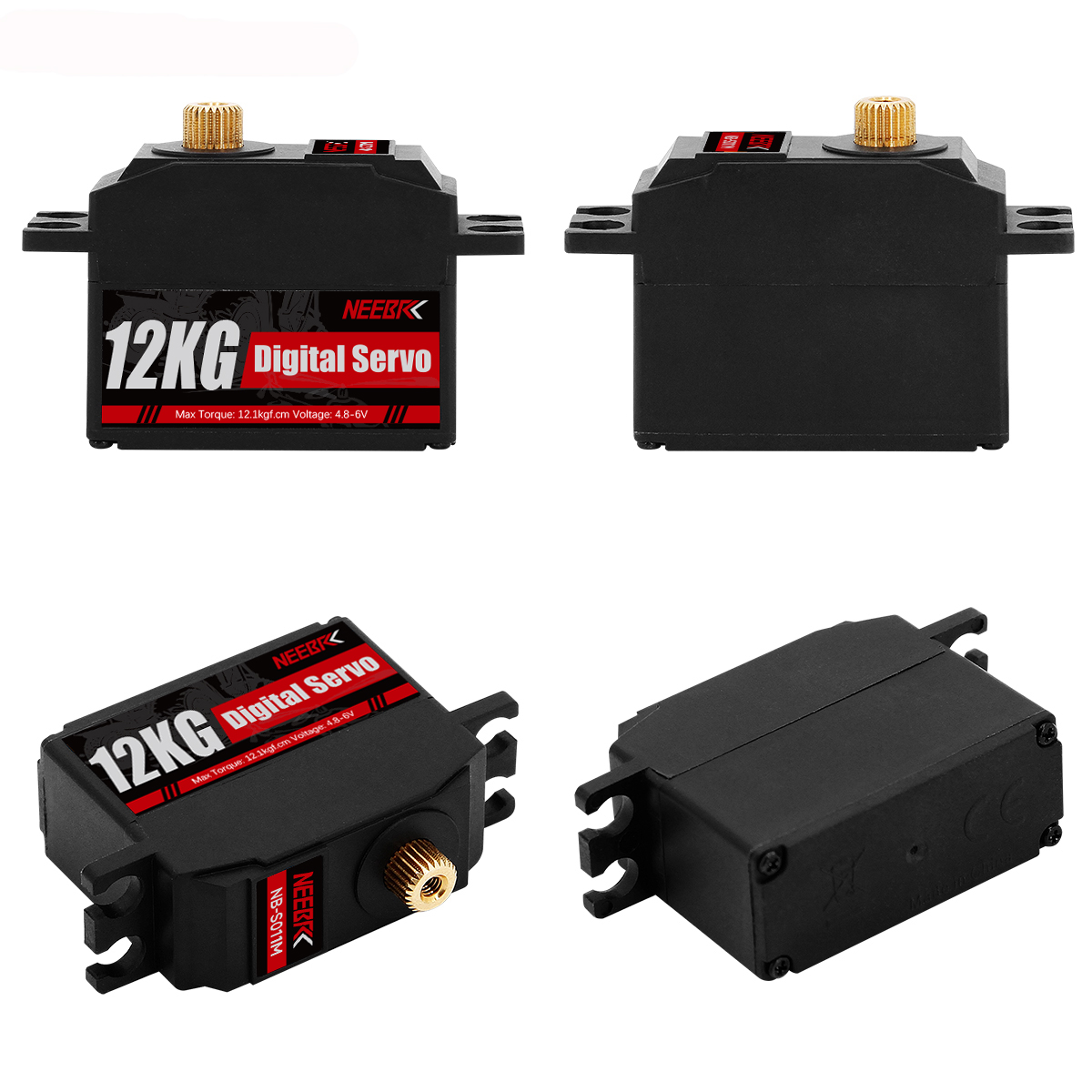 NEEBRC Digital Servo Motor 12KG Short Body Servo Metal Gear Waterproof ...
