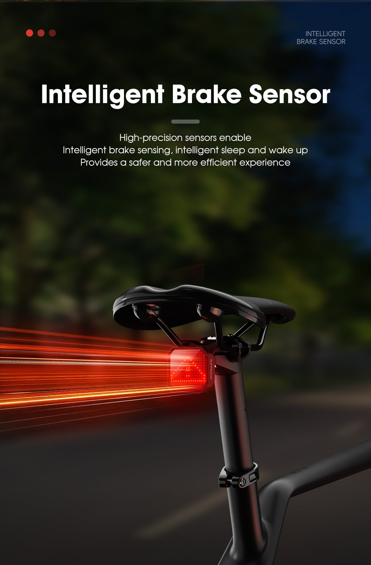 CYCLAMI WT28 Intelligent Emoticons DIY Tail Light Cycling Smart Brake Rear Light Cycling ...