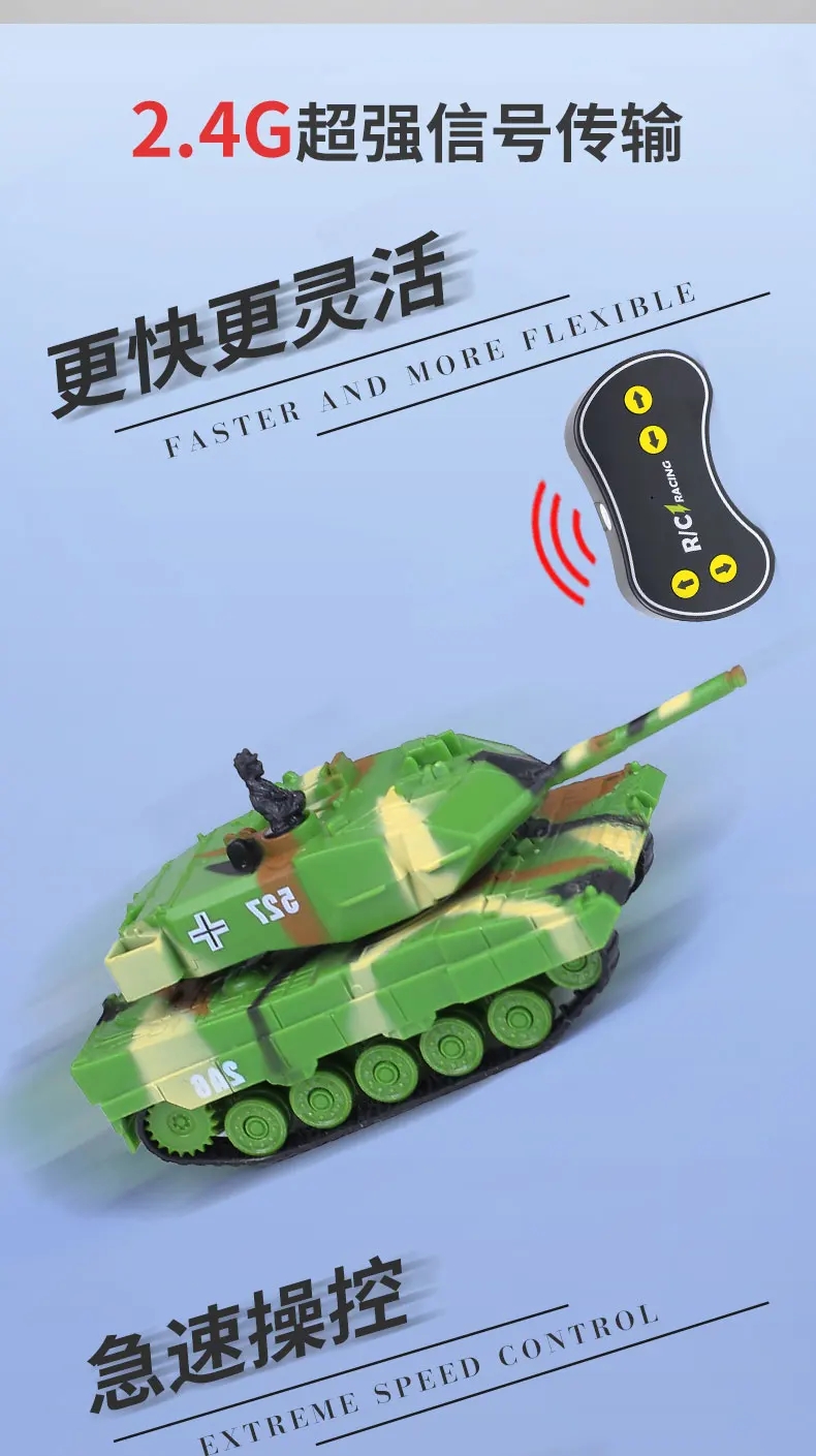2.4G RC Mini Crawler Tank Toy 1/77 Scale German Panther Remote Control ...