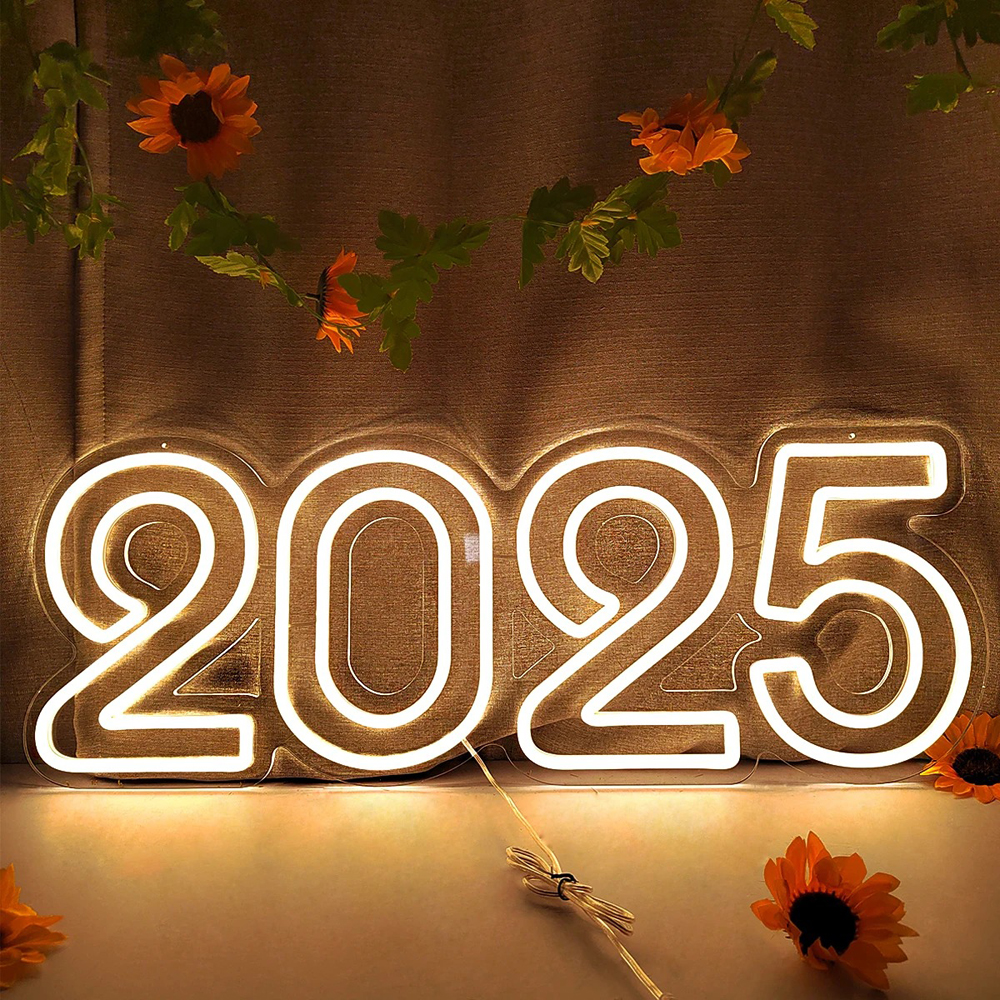 Happy New Year Sign Light 2025 New Year Neon Sign New Year LED Light ...