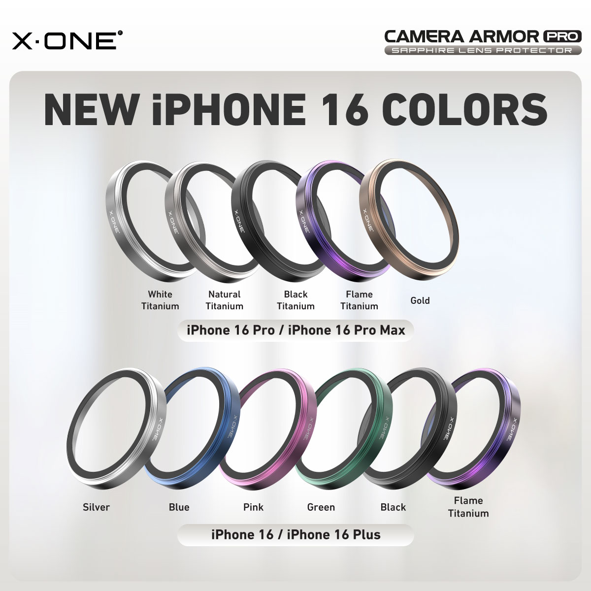 X.One Camera Armor PRO GIA Sapphire Lens Protector for i phone 16,15,14,13 Pro Max | Shopee ...