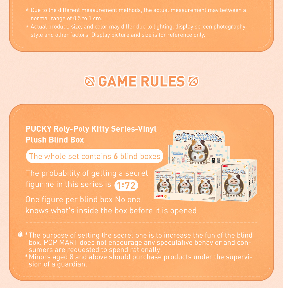 POP MART PUCKY Roly-Poly Kitty Series-Vinyl Plush Blind Box (Whole Set ...