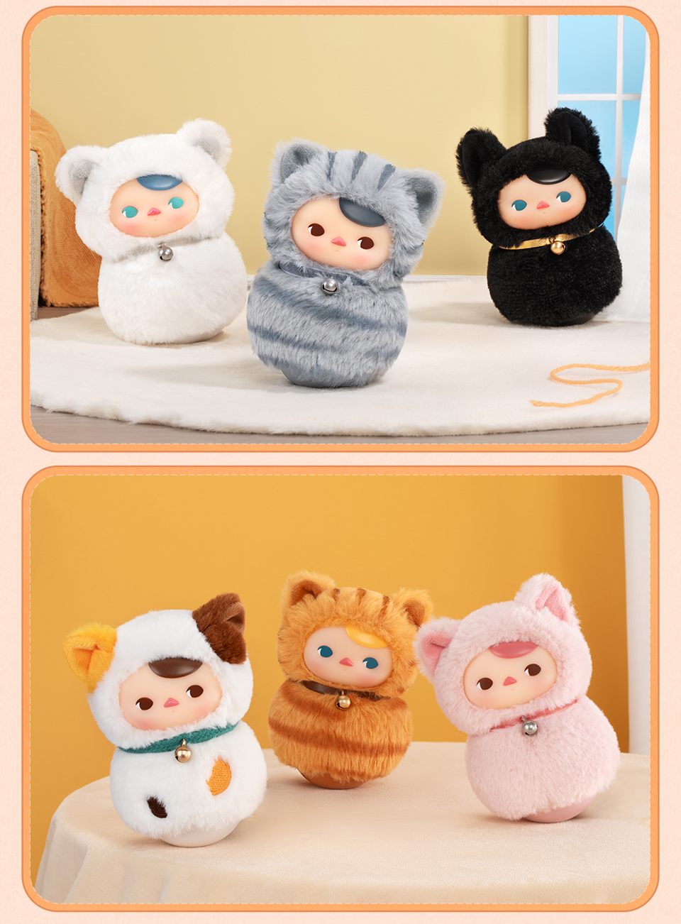 POP MART PUCKY Roly-Poly Kitty Series-Vinyl Plush Blind Box (Whole Set ...