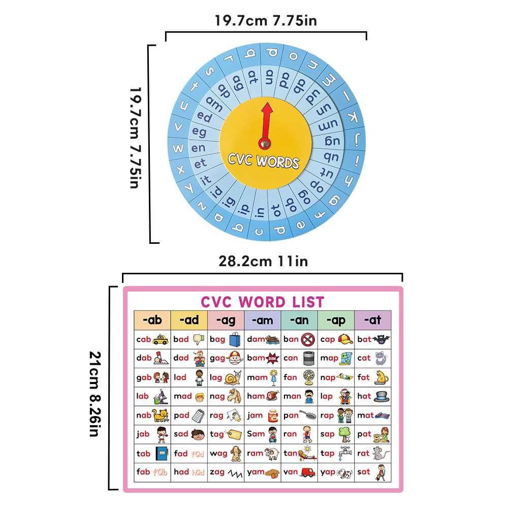 Phonics Puzzle Games, CVC Word Games Turntable,Learn to Read Spelling ...