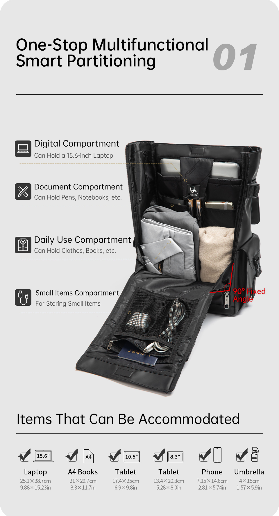 Tigernu 9812 Men‘ s Backpack 15.6inch Laptop Backpack School Backpacks ...