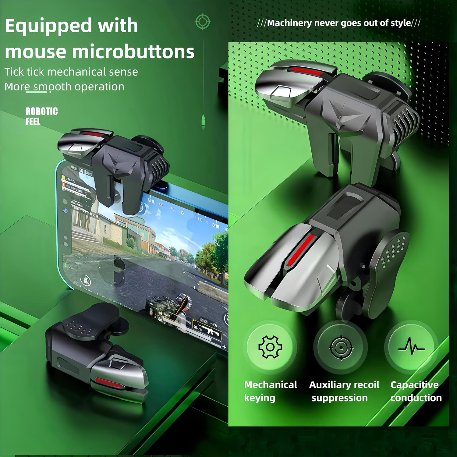 Fire Shooting Game Controller Mobile Gaming Trigger for PUBG Rules Of ...