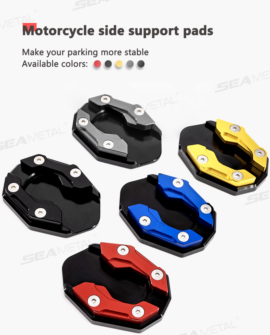 SEAMETAL Motorcycle Foot Pads Stand Cover Side Stand Motorcycle ...