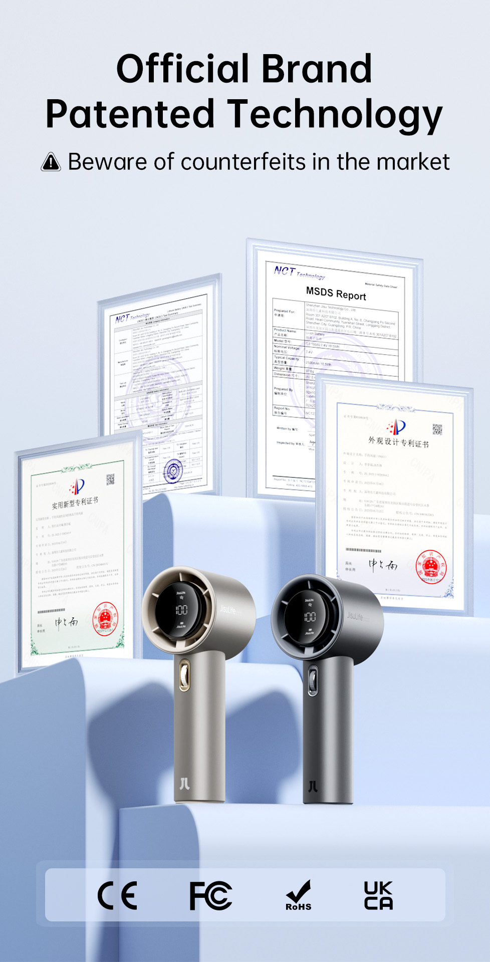 JISULIFE Handheld Fan Pro1/Pro1S Mini Fan Rechargeable Jet Fan Strong ...