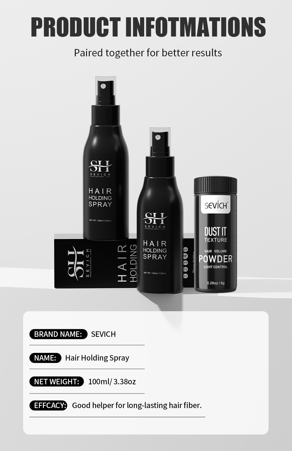 SEVICH Hair Powder Unisex Hair Styling Refreshing Fluffy Powder Hair ...