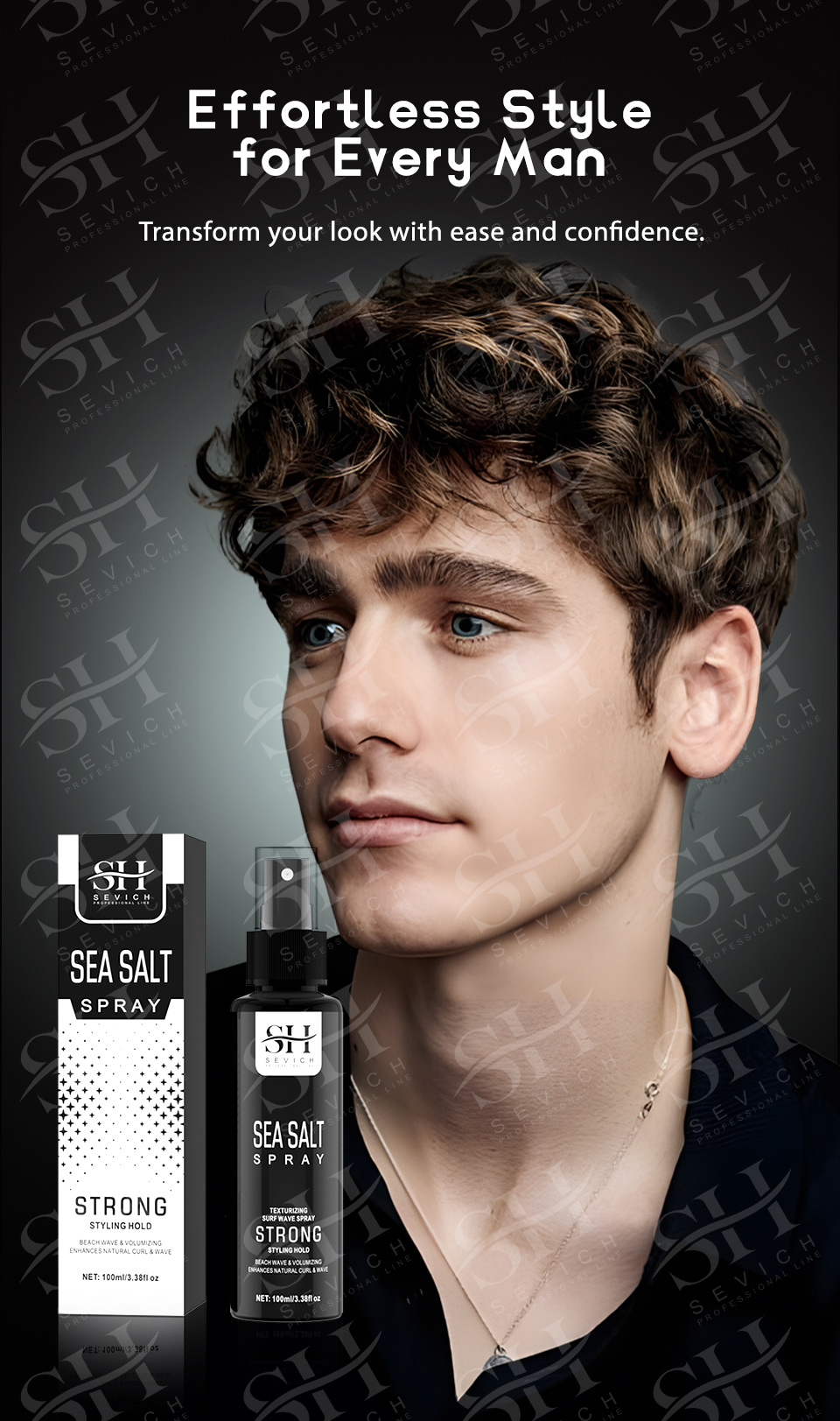 SEVICH Sea Salt Spray For Hair Men Heatless Beachwave Texture Volume ...