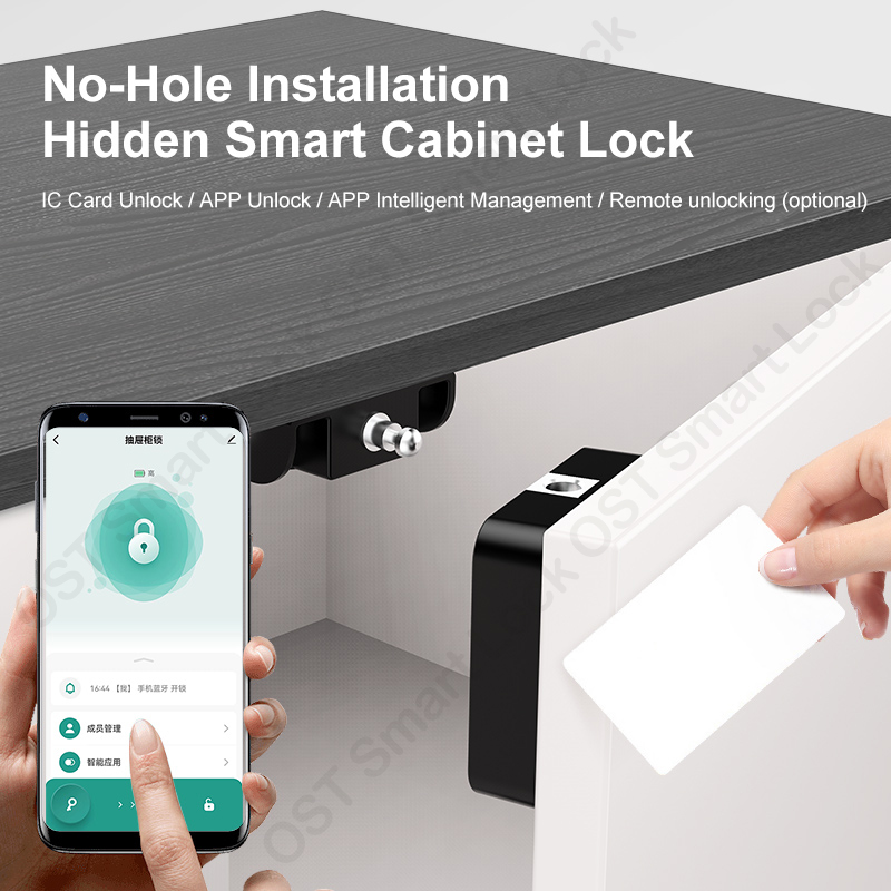 Tuya Smart Cabinet Lock With IC Card Hidden Cabinet Lock Punch-free ...