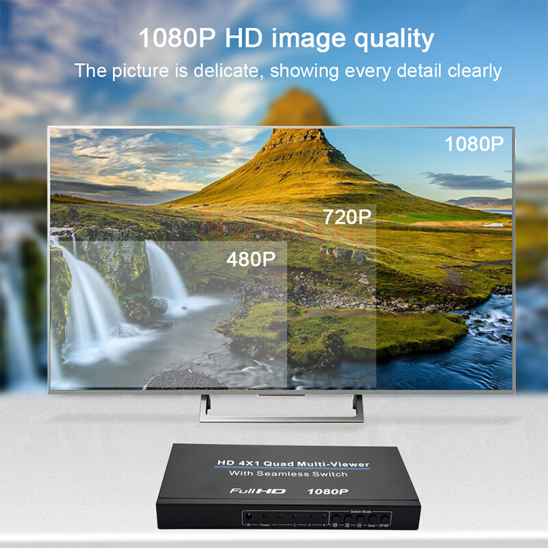 1080P HDMI Multiviewer Quad Screen Multi-viewer 4x1 with HDMI seamless ...