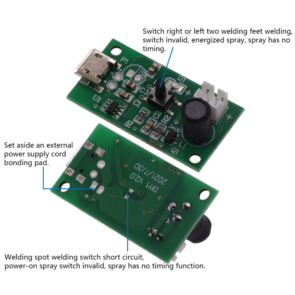 TYPE-C USB Mini Humidifier DIY Kits DC 5V Mist Maker And Driver Circuit ...