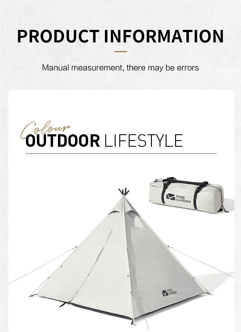 MOBI GARDEN Camping Pyramid Tent 2-3 Person Family Oxford Tent Tower A ...