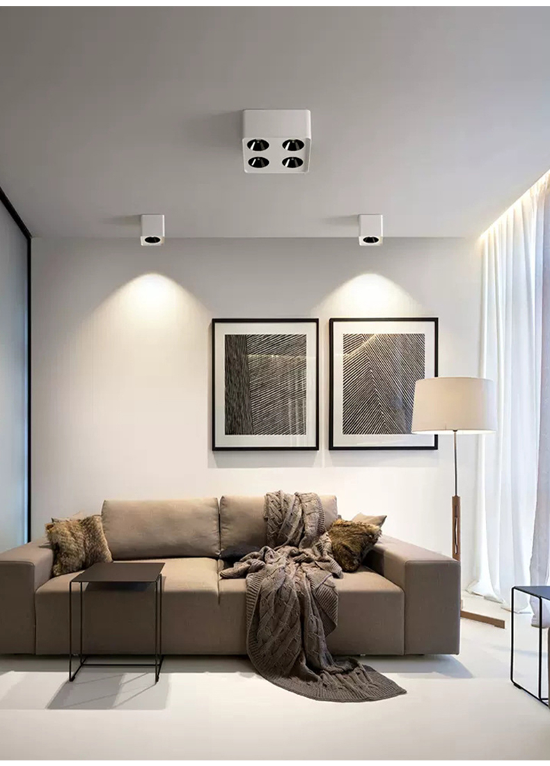 Nordic Square Anti-glare Ceiling Light Adjustable Angle Spotlight ...