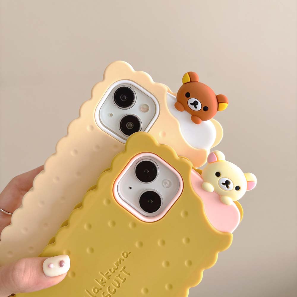 Cute 3D Rilakkuma sandwich biscuit phone case phone case For iPhone ...
