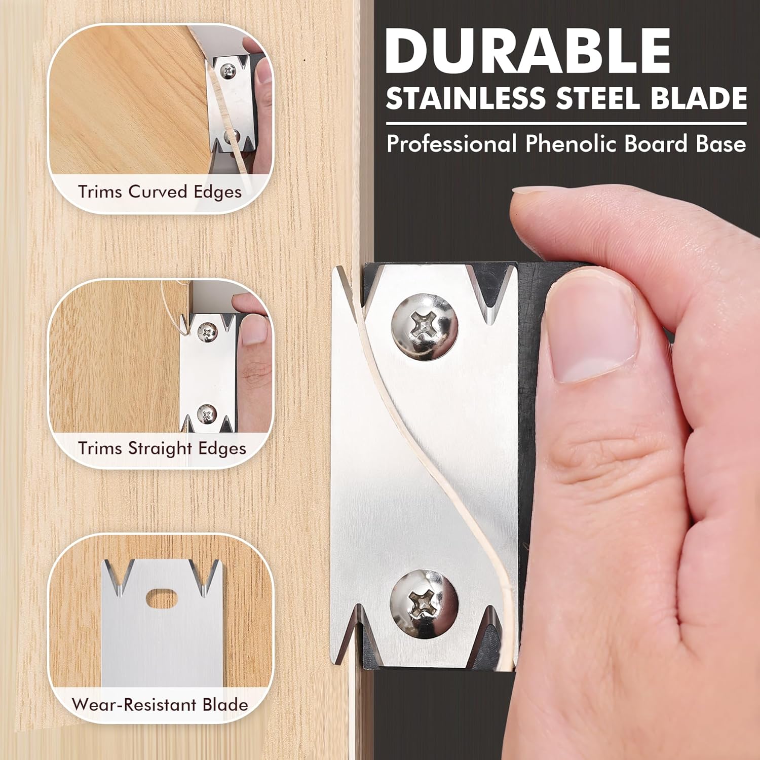 Mini Edge Banding Trimmer Tool for Woodworking Chamfers Deburring ...