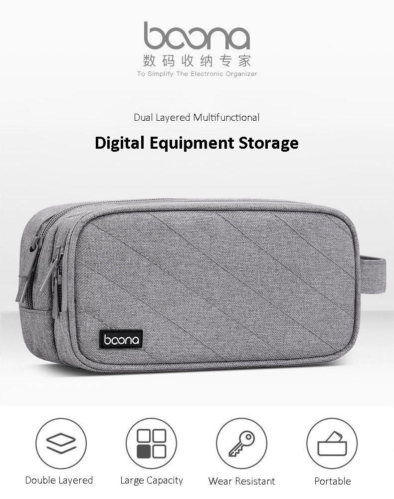 baona Travel Digital Storage Bag Waterproof USB Hard Disk Drive Mouse ...